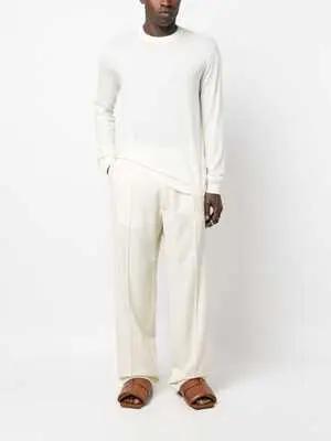 Versace La Greca Cotton-silk Jumper - Neutrals