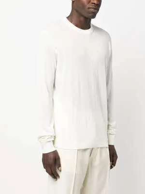 Versace La Greca Cotton-silk Jumper - Neutrals