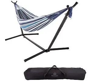PURE GARDEN Double Brazilian Hammock With Stand - One-color