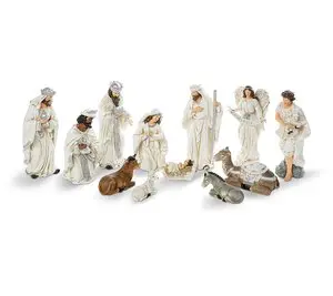 GLITZHOME Deluxe Resin Nativity Figurine Set S/12 - One-color