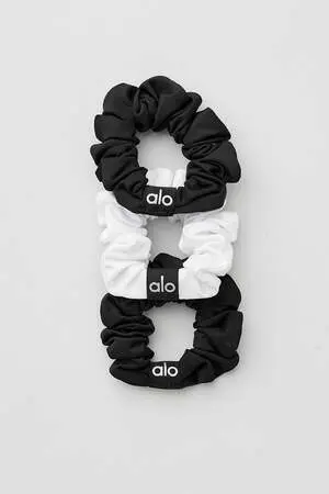 Alo Yoga Fresh Mini Scrunchie 3-pack - Black/white