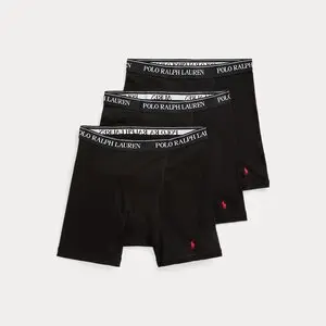 Ralph Lauren Cotton Wicking Boxer Brief 3-pack - Black