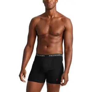 Ralph Lauren Cotton Wicking Boxer Brief 3-pack - Black
