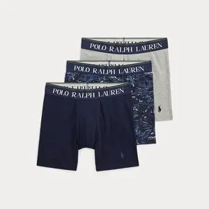 Ralph Lauren Cotton Wicking Boxer Brief 3-pack Navy Scenic Andover