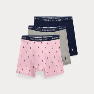 Ralph Lauren Cotton Wicking Boxer Brief 3-pack Pink Andover Navy