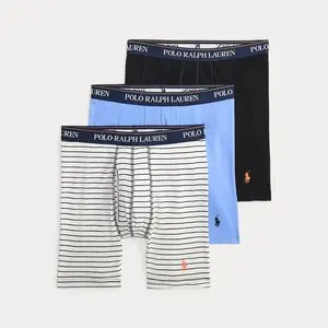 Ralph Lauren Cotton Wicking Boxer Brief 3-pack - Polo Black/white