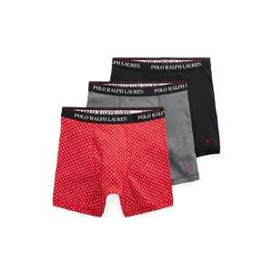 Ralph Lauren Cotton Wicking Boxer Brief 3-pack Red/anchor Print/grey