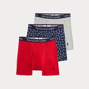 Ralph Lauren Cotton Wicking Boxer Brief 3-pack Rl Red