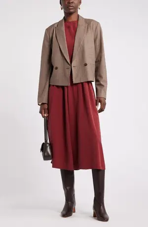 Nordstrom Pleated A-line Midi Dress