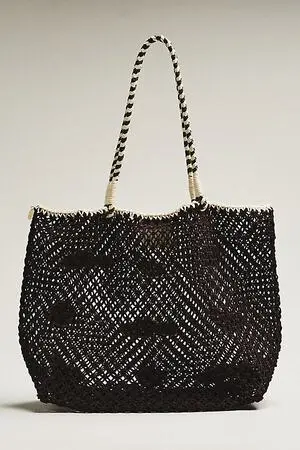 Clare V. Woven Tote With Embroidered Detailing