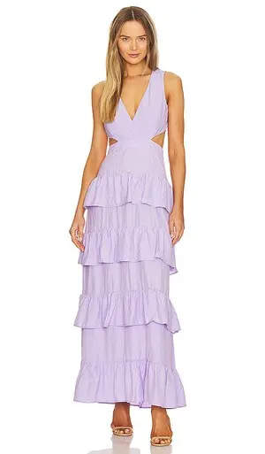 kira maxi dress in lilac line & dot Line & Dot Kira Maxi Dress in Lilac