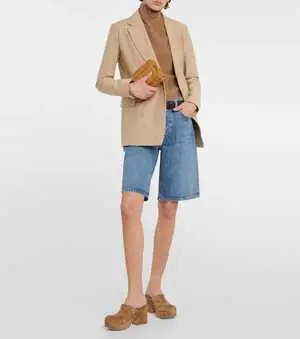 GIANVITO ROSSI Lyss Suede Platform Mules - Beige
