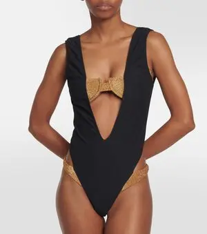 SAME V Double Layer One Piece Swimsuit
