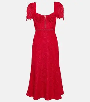 sachin and babi light blue dress Self-Portrait Lace CrêPe Midi Dress In Red - 30% Off