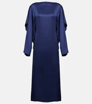 MAISON MARGIELA Draped Satin Midi Dress - Blue
