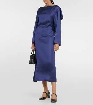 MAISON MARGIELA Draped Satin Midi Dress