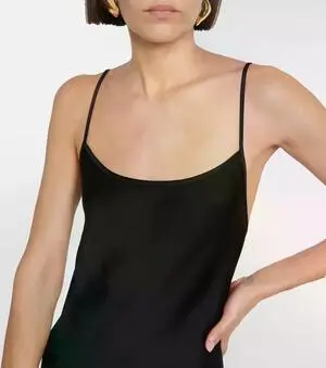 Victoria Beckham Satin Slip Maxi Dress - Black