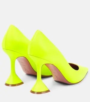 Amina Muaddi Ami Leather Pumps - Yellow