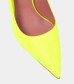 Amina Muaddi Ami Leather Pumps - Yellow