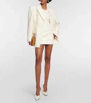 Wardrobe.NYC Virgin Wool Miniskirt - White