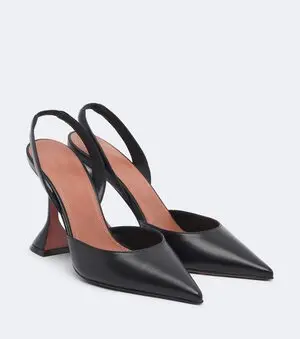 Amina Muaddi Holli Slingback Pumps - Black