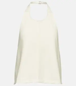 Wardrobe.NYC Halterneck Wool Top - White