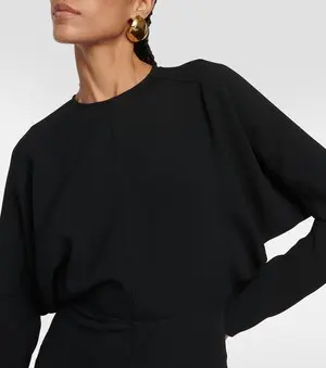 Victoria Beckham Cady Midi Dress - Black