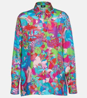 Versace X Dua Lipa Floral Summer Silk Twill Shirt