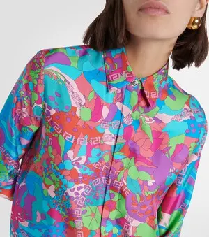 Versace X Dua Lipa Floral Summer Silk Twill Shirt