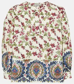 Etro Printed Ruffle-embellished Top