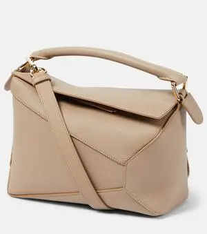 Loewe Puzzle Edge Small Leather Tote Bag - Beige