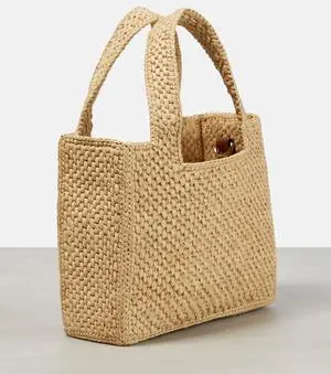 Loewe Logo Raffia Tote Bag - Beige