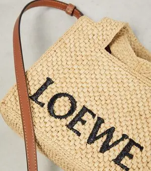 Loewe Logo Raffia Tote Bag - Beige
