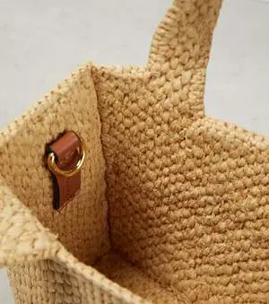Loewe Logo Raffia Tote Bag - Beige