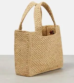 Loewe Logo Raffia Tote Bag - Beige