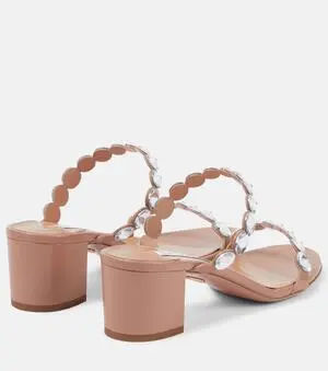 AQUAZZURA Embellished Leather Sandals
