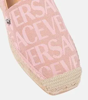 Versace Allover Canvas Espadrilles - Pink