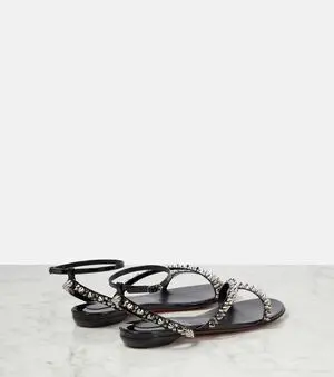 CHRISTIAN LOUBOUTIN Mafaldina Spikes Leather Sandals - Black
