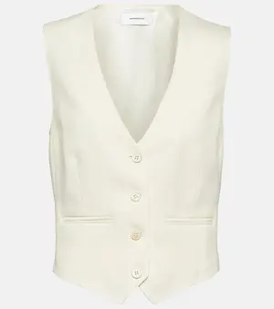 Wardrobe.NYC Cropped Wool Vest - White