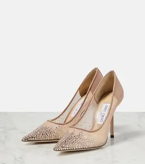 JIMMY CHOO Love 100 Crystal-embellished Pumps