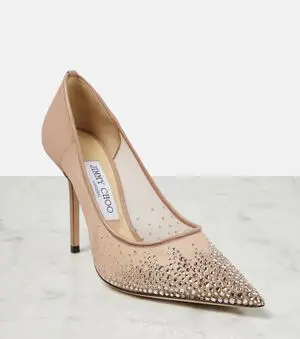 JIMMY CHOO Love 100 Crystal-embellished Pumps