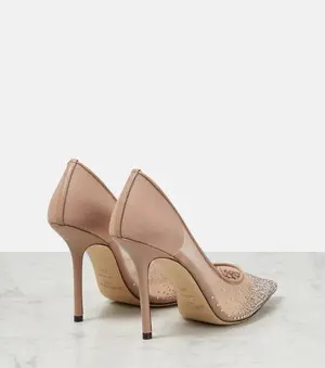 JIMMY CHOO Love 100 Crystal-embellished Pumps