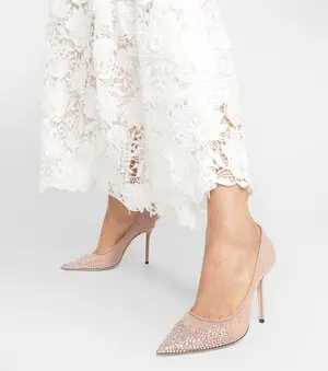 JIMMY CHOO Love 100 Crystal-embellished Pumps