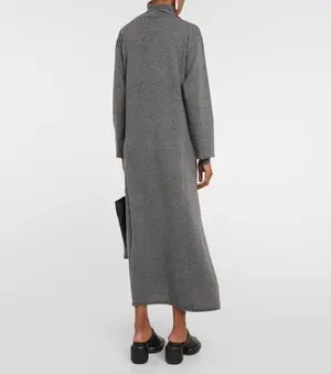 JIL SANDER Cashmere Turtleneck Midi Dress - Grey