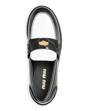 Miu Miu Leather Penny Loafers