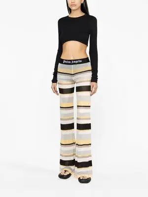 Palm Angels Striped Lurex Knit Trousers