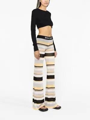 Palm Angels Fine-ribbed Cropped Long-sleeve Top