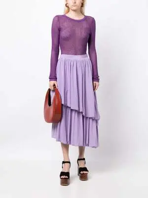 Ulla Johnson Layered Ruched Silk Skirt
