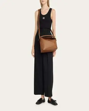 Loewe Puzzle Edge Medium Top-handle Bag - Toffee