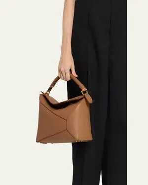 Loewe Puzzle Edge Medium Top-handle Bag - Toffee